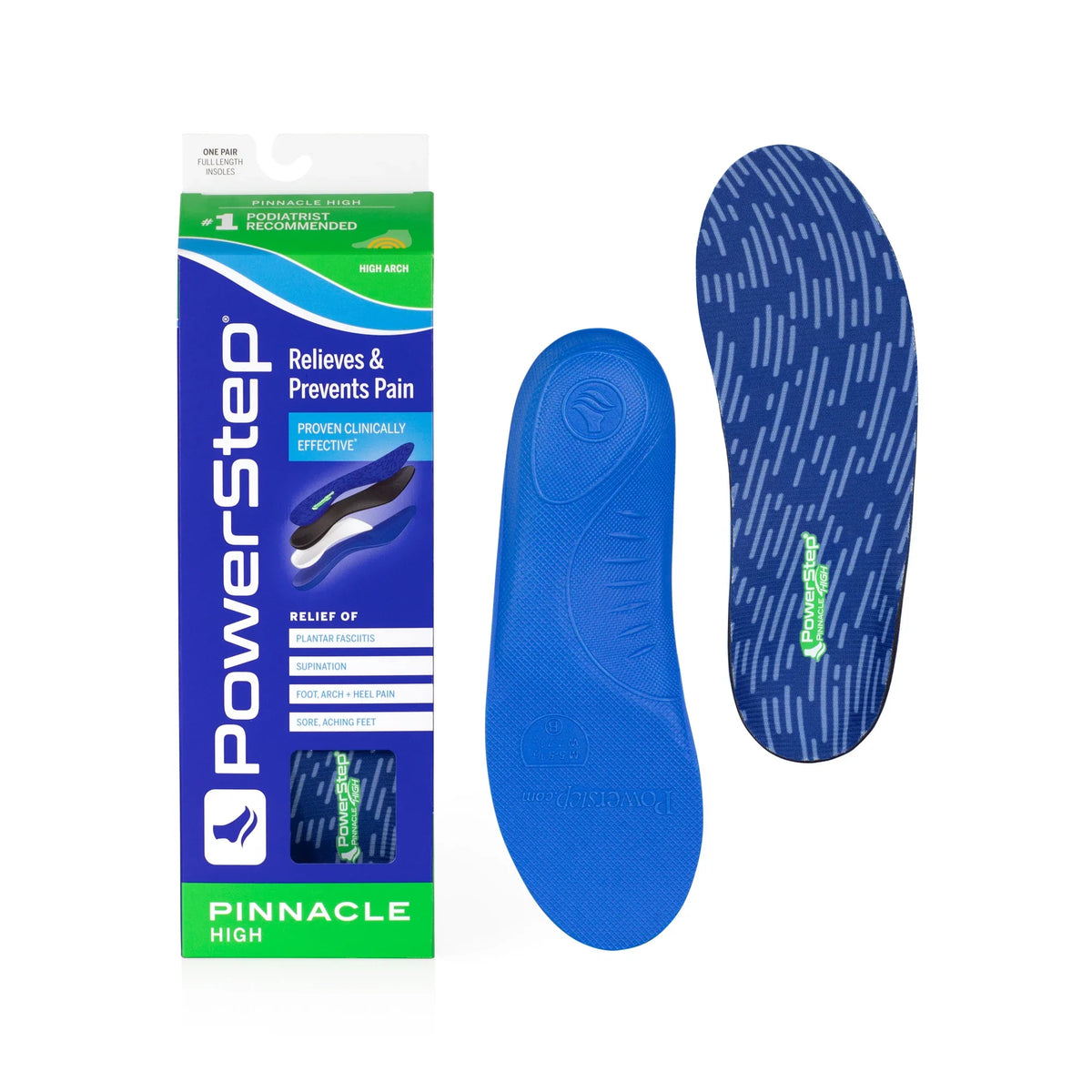 PowerStep Pinnacle High Arch Full Insoles Orthotics - High Arch Pain ...